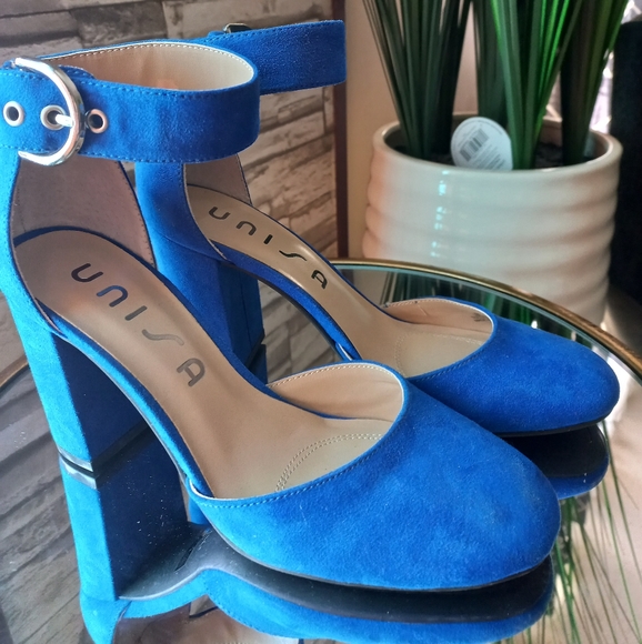 Unisa | Shoes | New Unisablue Suede Ankle Heels | Poshmark
